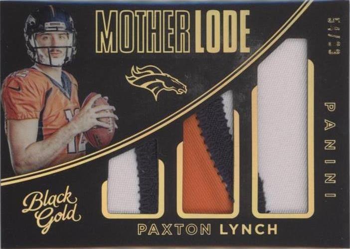 2016 Panini Black Gold - Mother Lode Triple Memorabilia Paxton Lynch # ...