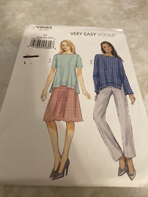 Vogue 9063 Pattern Very Easy Loose Fit Top Pants Skirt 16 18 20 22 24 ...
