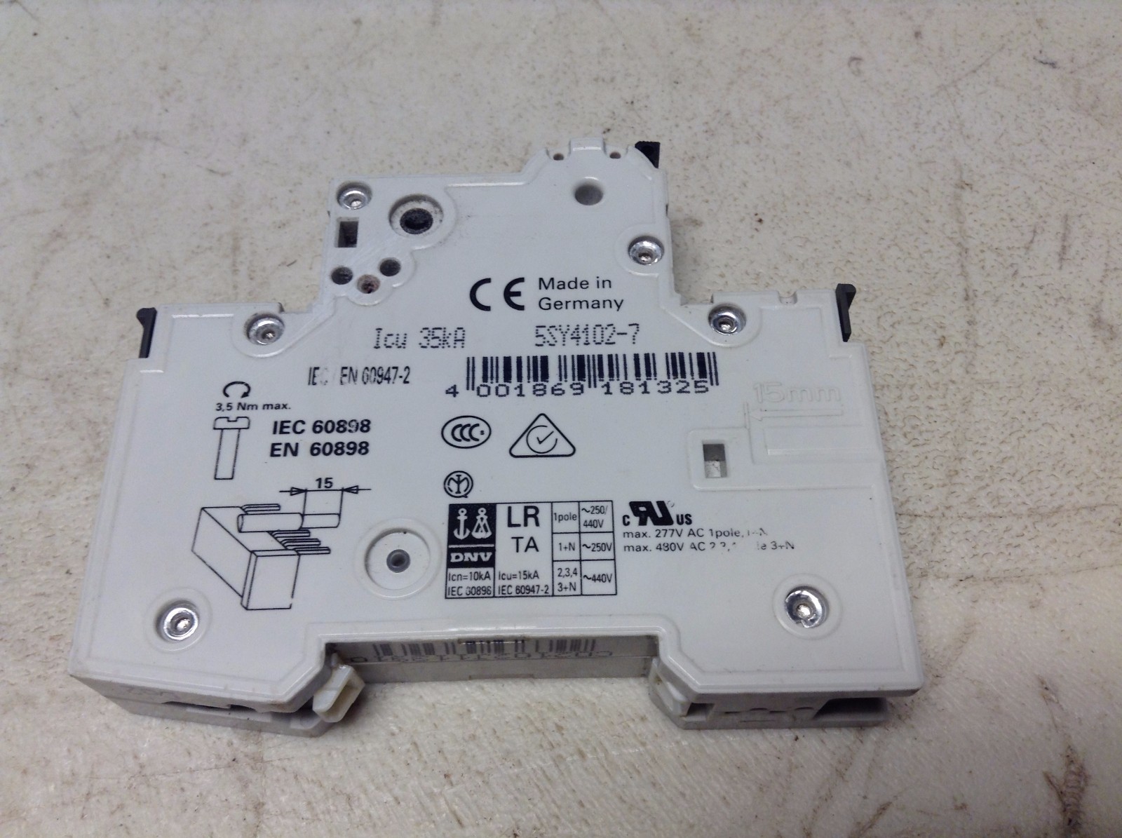 Siemens 5SY41C2 2 Amp 1 Pole 230 / 400 V Circuit Breaker 5SY41 MCB C2 ...