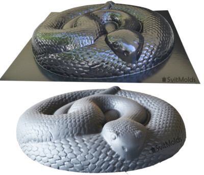 Mold Snake DIY Concrete Cement Mould Rattlesnake Statue for Garden ...
