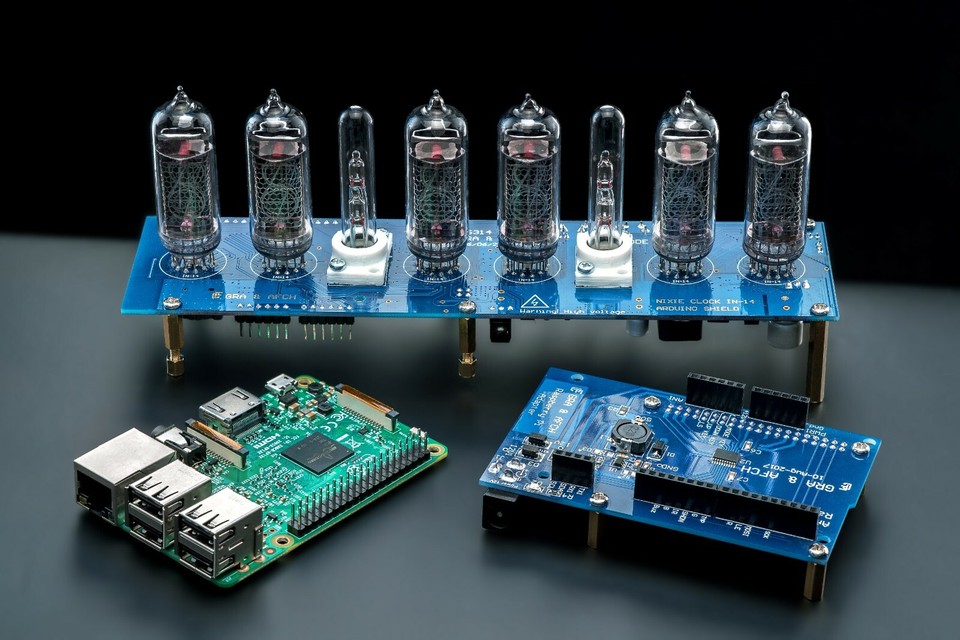 IN-14 NIXIE TUBES CLOCK RASPBERRY PI HAT or ARDUINO SHIELD NCS314 [WITH ...