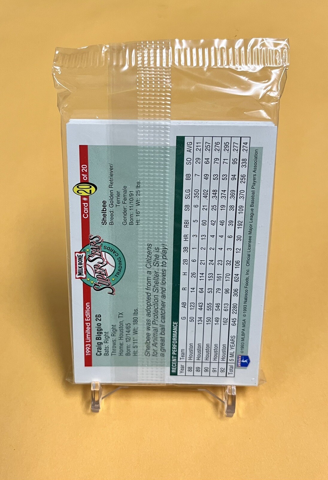 MILK-BONE SUPER STARS Limited Edition Baseball Card SEALED 1993 Set 1 ...