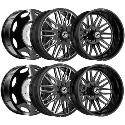 (Set-6) XF Off-Road XF-240 Dually 26x8.25 8x165.1 110mm Black Milled ...