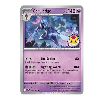 Pokemon Center Exclusive Ceruledge Promo Pokemon Day 2024 Stamped 040/ ...