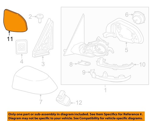BMW OEM 15-19 X3,X4,X6 Front Door Outside Mirrors-Mirror Glass Right ...