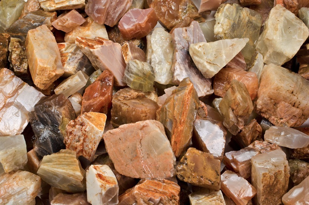 1 Pound of Natural Earth Tone Moonstone Rough - Cabbing, Tumble Rocks ...