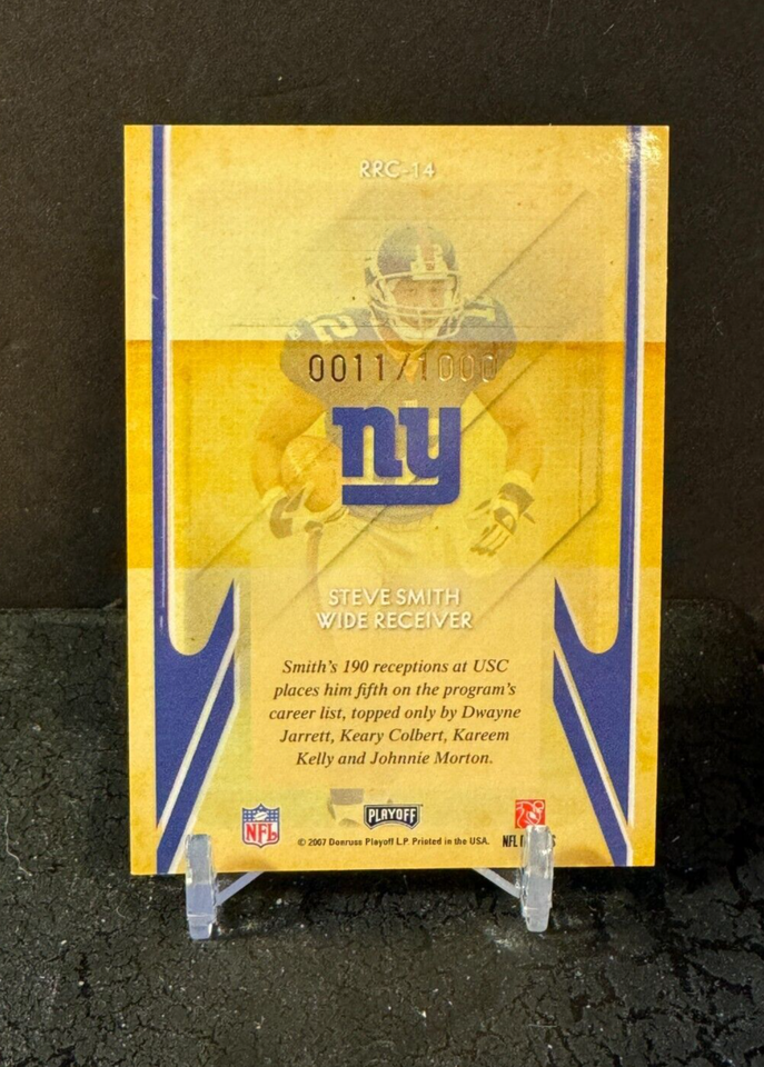 2007 Contenders Football Steve Smith Rookie Roll Call Card #RRC-13 ...