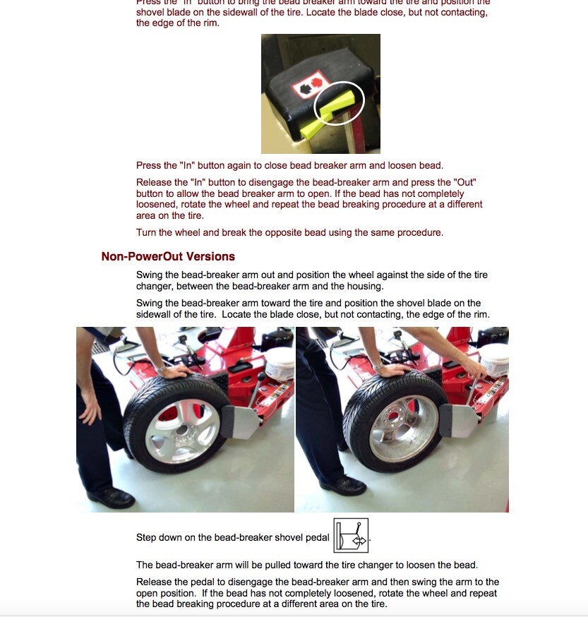 Hunter TCX575 Series Tire Changer Operating Instructions Manual ...