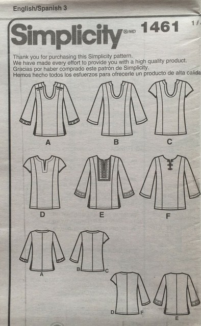 Tunic Top Size 10 to 18 Sewing Pattern Simplicity 1461 See Full Listing ...