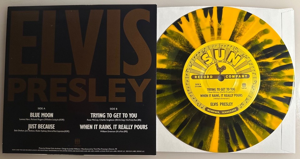 Elvis Presley / Blue Moon / 4 song 7" EP 33rpm / 2024 SUN TRM Sun-Ray ...