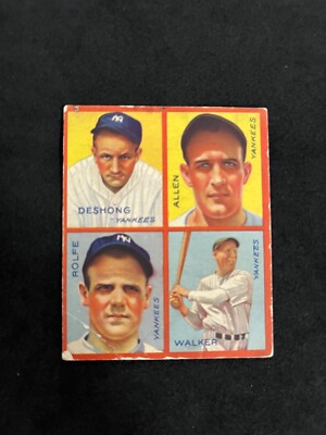 1935 Goudey 4-in-1 - R321 Red Rolfe, Dixie Walker, Johnny Allen #9E (RC ...