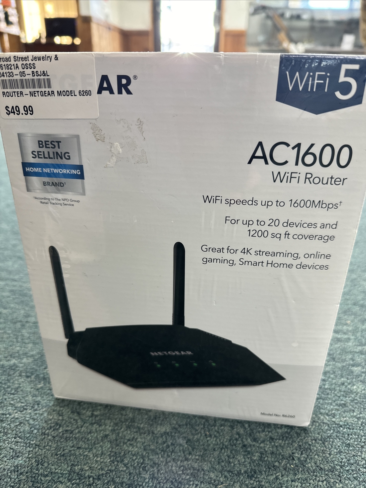 New NETGEAR AC1600 Dual Band Gigabit Smart WiFi 5 Router (R6260) Sealed ...