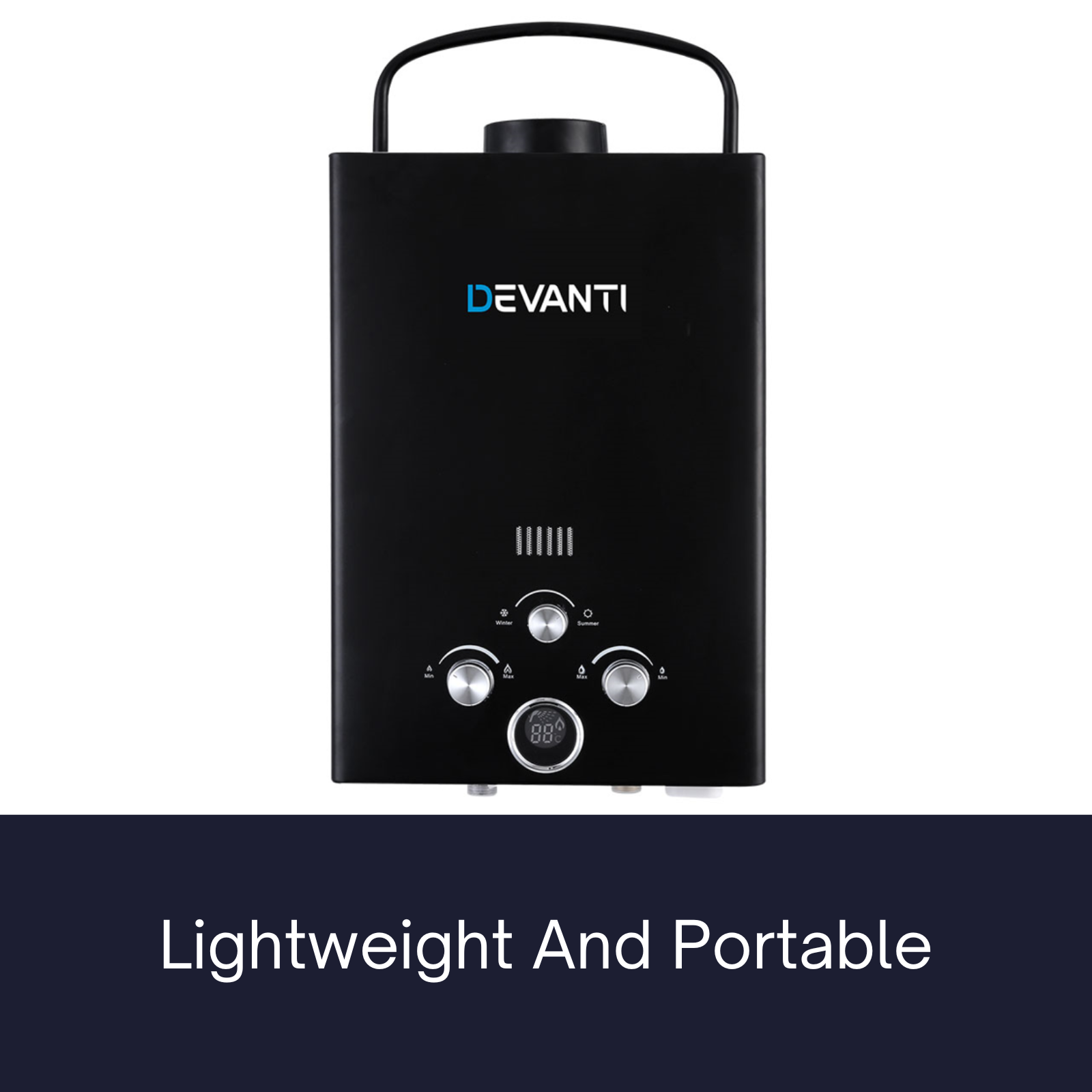 Devanti Outdoor Portable Gas Water Heater 8 Lpm Camping Shower Black at ...