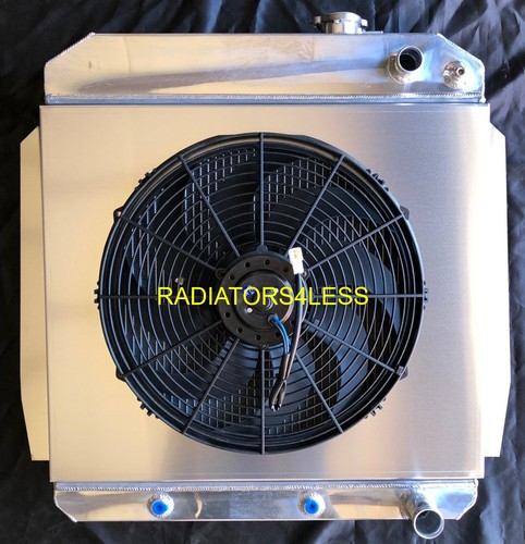 CHAMPION 3 ROW RADIATOR SHROUD 16 FAN 55-59 CHEVY TRUCK PICKUP LS ...