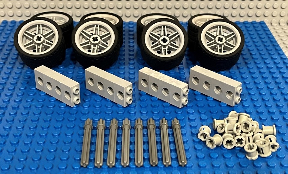 Lego Technic Wheels + Tires + Axles Car Truck Medium Size 56145 55978 ...