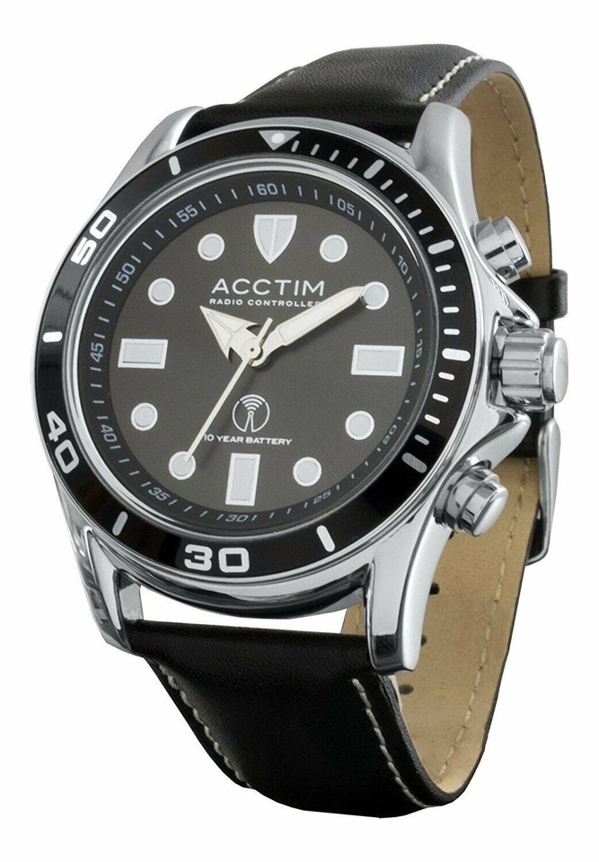 Acctim 60193 Anillo Radio Controlled Watch Black Strap & Dial Men's ...