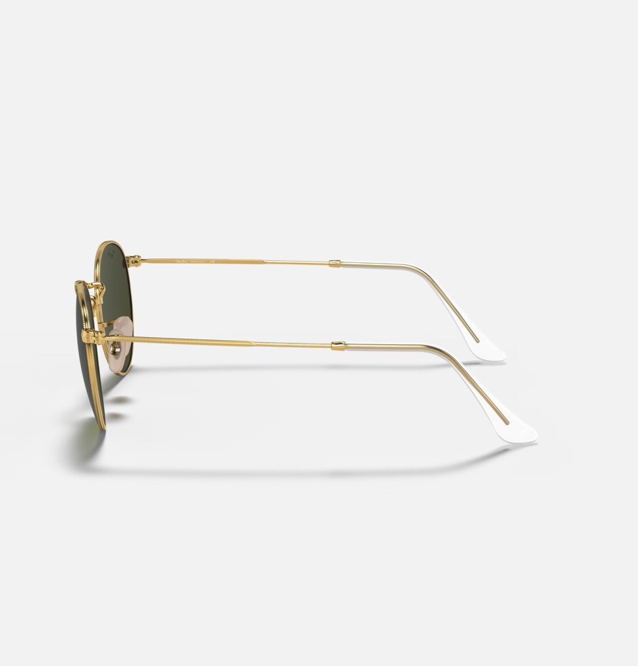 New Ray-Ban RB3447 Round Metal Gold Frame / Green G15 Lenses Sunglasses ...