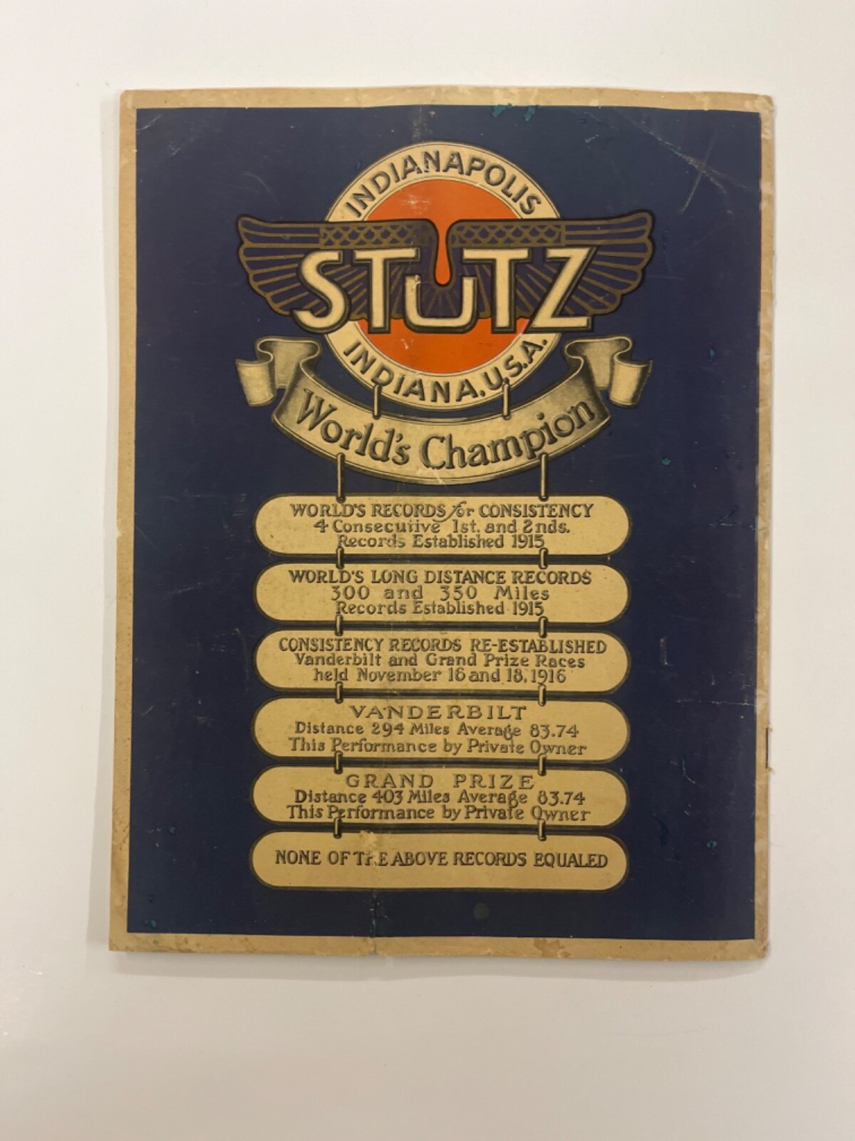 1916 Stutz Bearcat Motor Car Sales Automobile Brochure Book | eBay