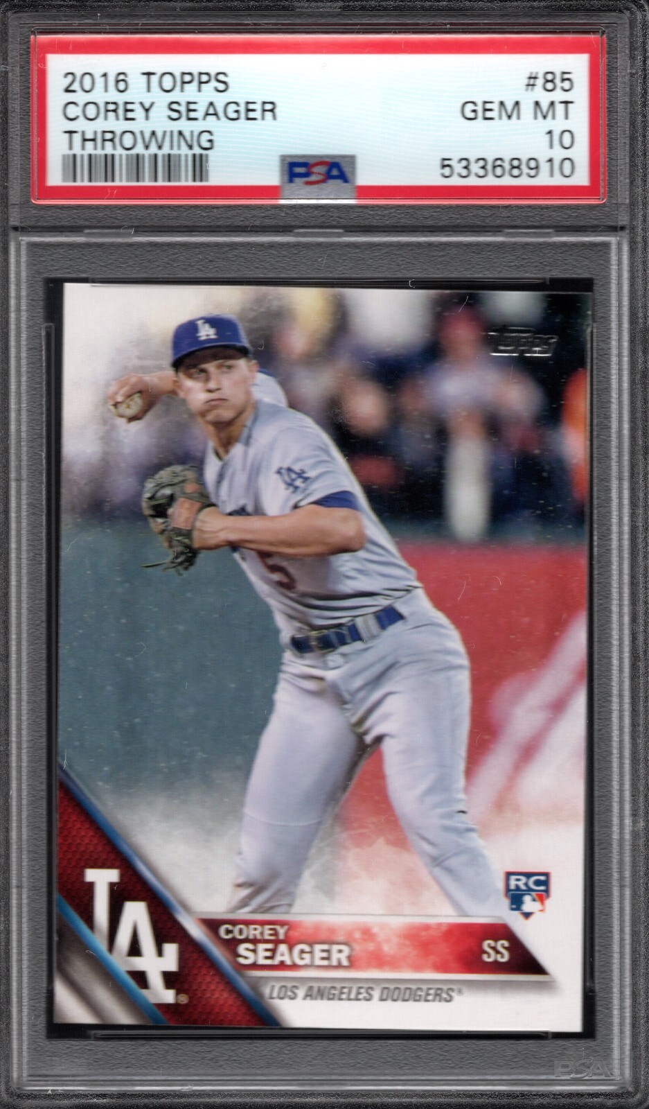 2016 Topps Corey Seager Throwing Rookie #85 PSA 10 GEM MT L.A. Dodgers ...
