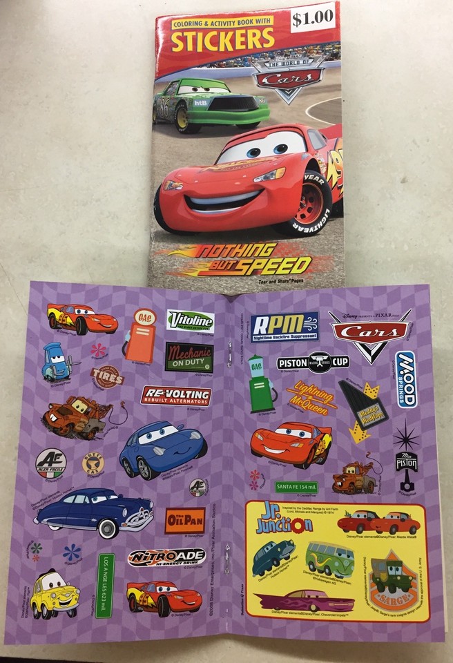 CARS DISNEY PIXAR COLORING & ACTIVITY BOOK WITH STICKERS LOT OF 24 ...