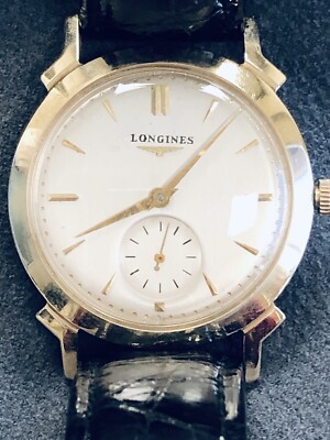 1952 Longines 14K Solid Gold 33mm Spider Lug Sub Second Cal. 22L Swiss ...