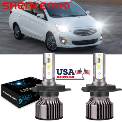 For Mitsubishi Mirage 2014-2019 2-SIDE H4 LED Headlight Bulbs Kit High ...