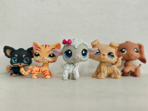 5pcs/lot LPS Toys Littlest Pet Shop Cat Sheep Dog #1451#879#1194#716 ...