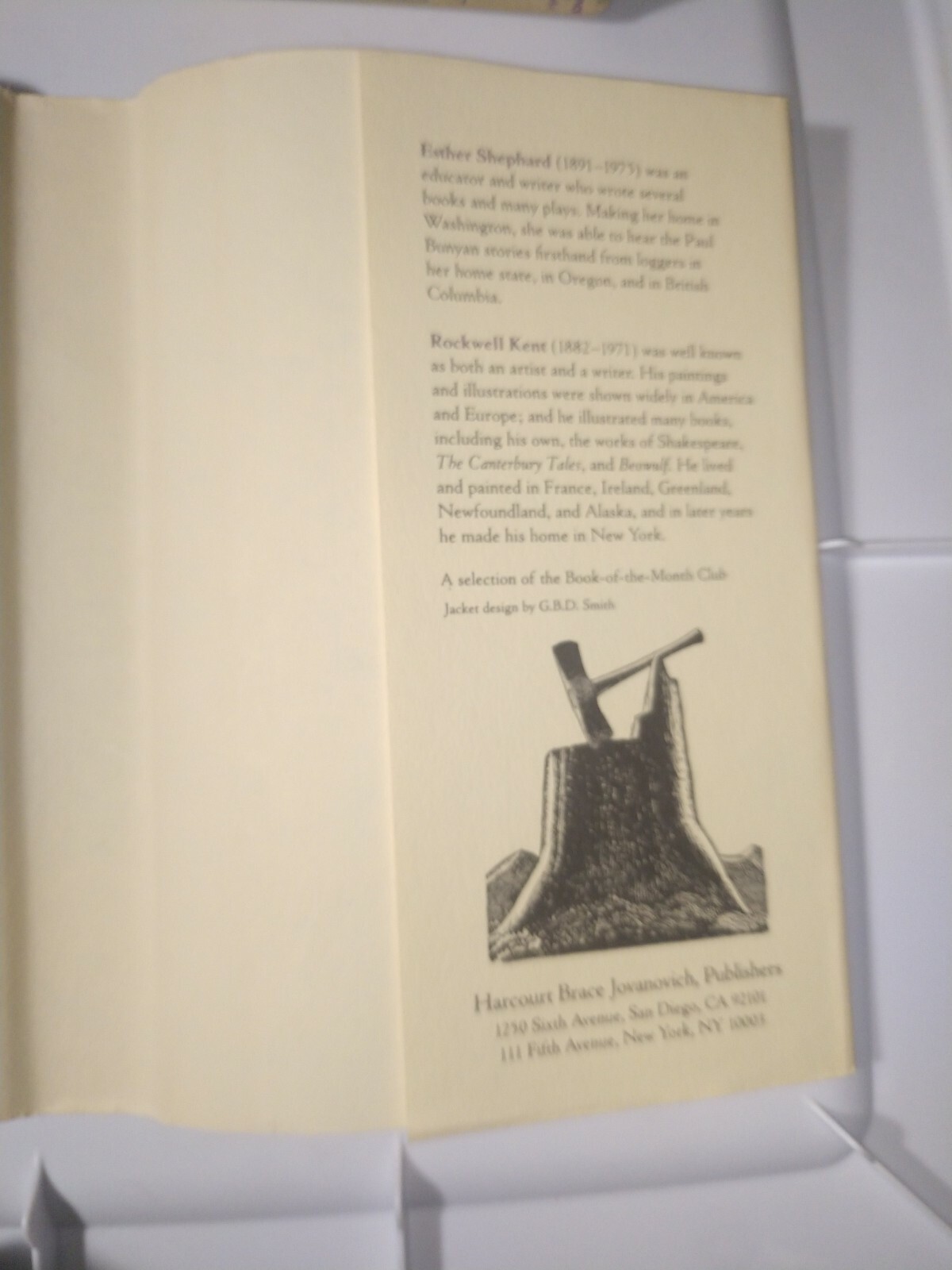 VTG PAUL BUNYAN HBJ BOOK Esther Shephard Hardcover ILLUSTRATED Rockwell ...