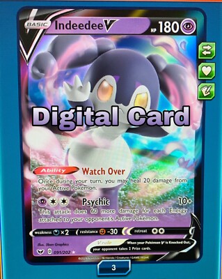Indeedee V 091/202- Pokemon Card - TCG Online Digital Fast Trade | eBay
