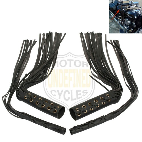 Motorcycle Leather Handlebar Grip Tassel w/ Clutch Lever Fringe Covers ...