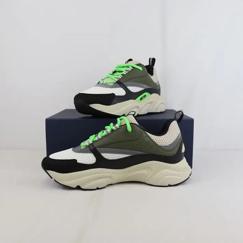 Dior B22 Calf Mesh Sneakers in Green/Beige BNIB 45 | eBay