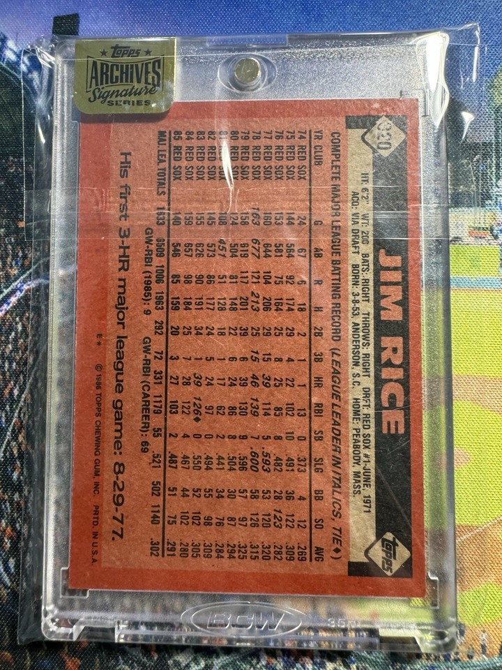 2015 Archives Signature Edition Buybacks /36 Jim Rice (1986 Topps ...