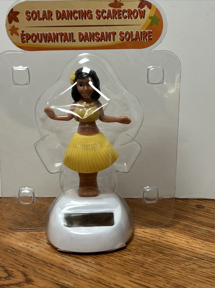Solar Powered Dancing Bobblehead Toy - Hula Girl Yellow Dress | eBay