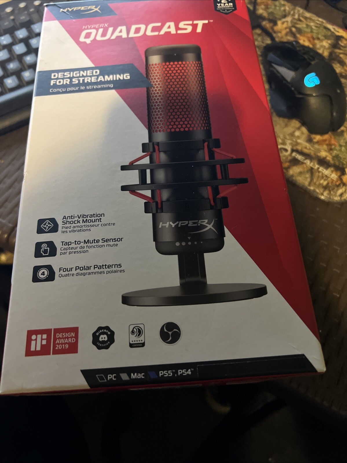 HyperX QuadCast Red LED USB Cardioid Microphone - Black 196188049471| eBay