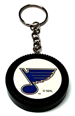 ST. LOUIS BLUES MINI PUCK KEYCHAIN 2" WIDE NEW NHL OFFICIALLY LICENSED ...