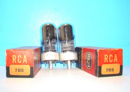 7B5 RCA NOS loctal vacuum tubes 2 valves vintage radio audio ...
