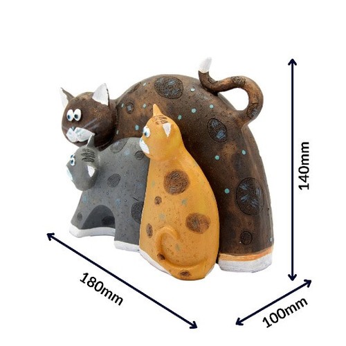 Set of 3 Funny Cat Ornament Cats Statue Figurine Art Sculpture ...