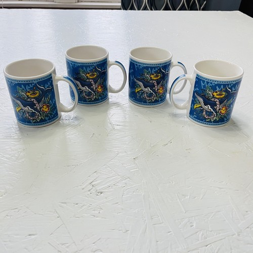 Hilo Hattie Maui Hawaii Blue Whale Souvenir Coffee Tea Cup Mug Set of 4 ...