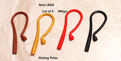 New LEGO Fishing Pole Whip Set Lot of 4 Assorted Colors Line FISH ON ...
