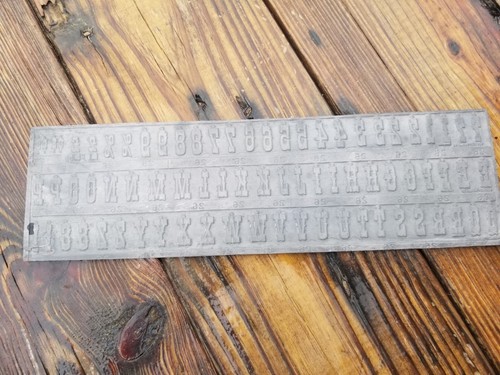 Vintage Letterpress Printer Printing Press Plate Metal Numbers ...