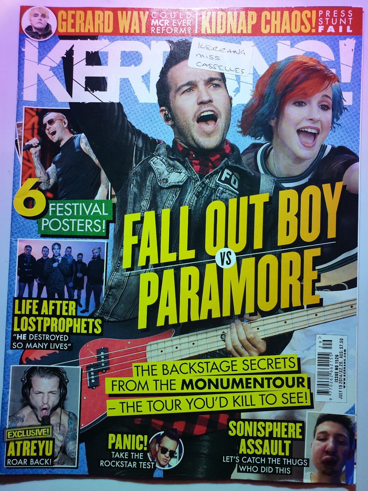 KERRANG MAGAZINE 1526 FALL OUT BOY PARAMORE GERARD WAY RISE AGAINST ...