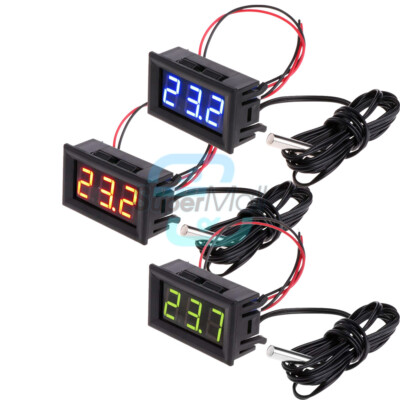 DC 12V 0.56" Temperature Sensor Meter LED Digital Thermometer Detector ...