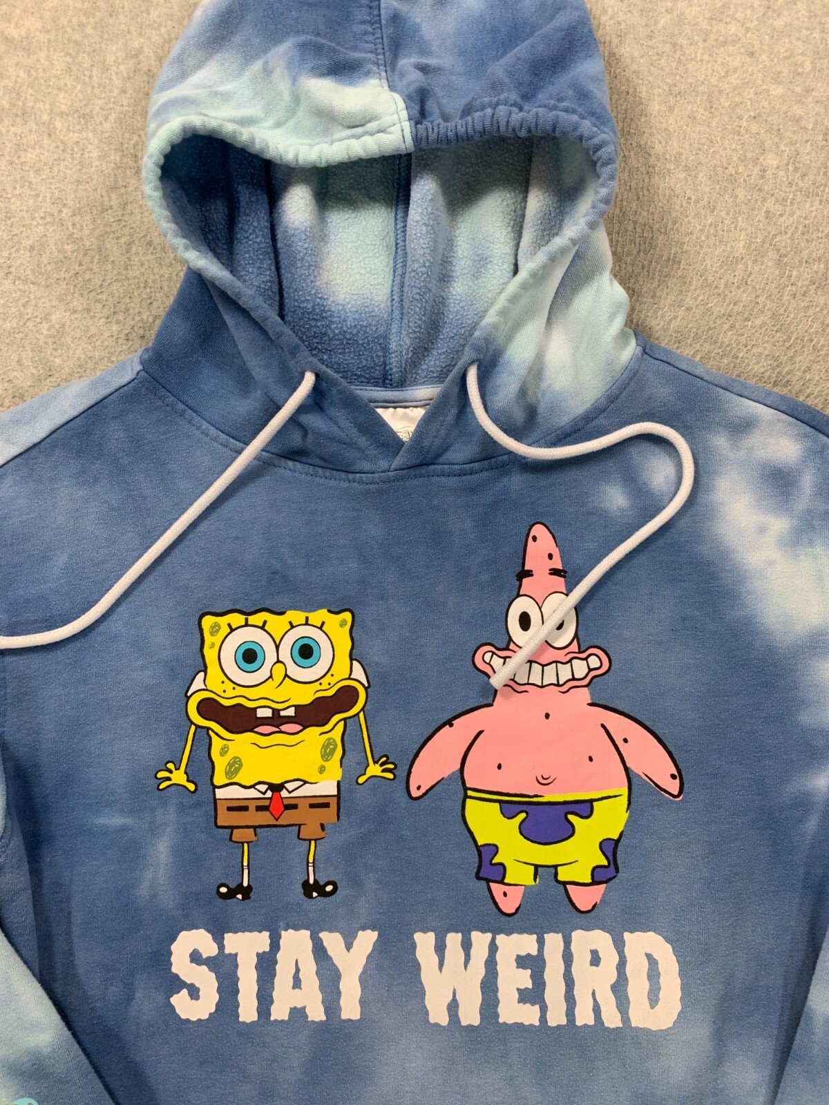 Spongebob Squarepants Stay Weird Blue Tie Dye Hoodie … - Gem