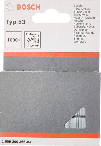 Bosch Type 53 Fine Wire Staple 10mm Length 11.4mm Crown x1000 ...