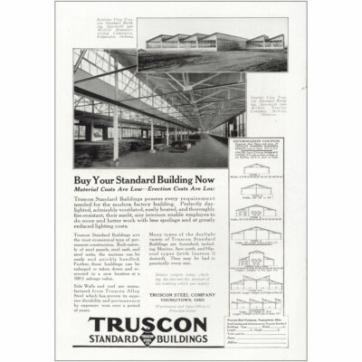 1921 Truscon: Buy Your Standard Building Now Vintage Print Ad | eBay