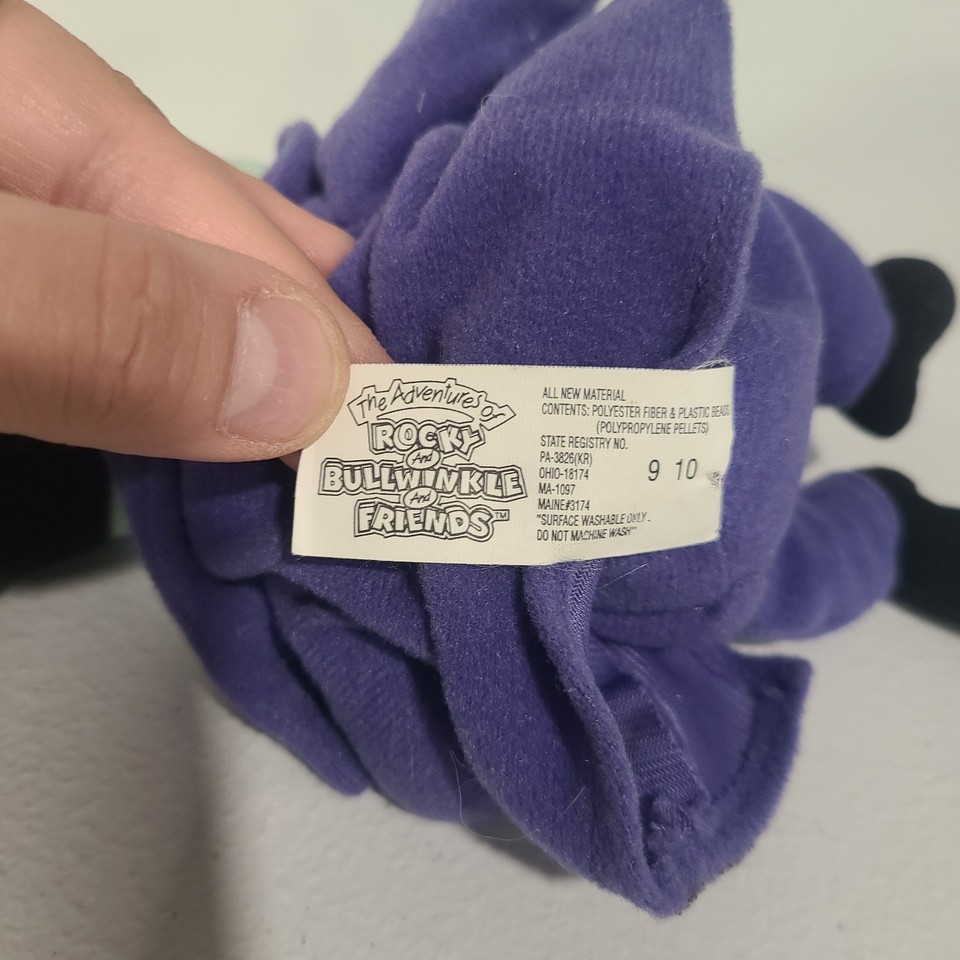 1999 Rocky and Bullwinkle And Friends Stuffins Plush Stuffed Animal Toy ...