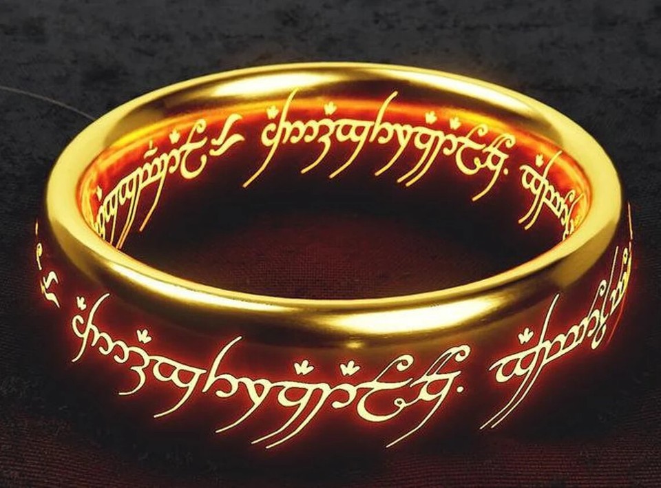 Lord of the Rings, The One Ring, Lotr Ring, Elvish Ring, Glow Powder ...