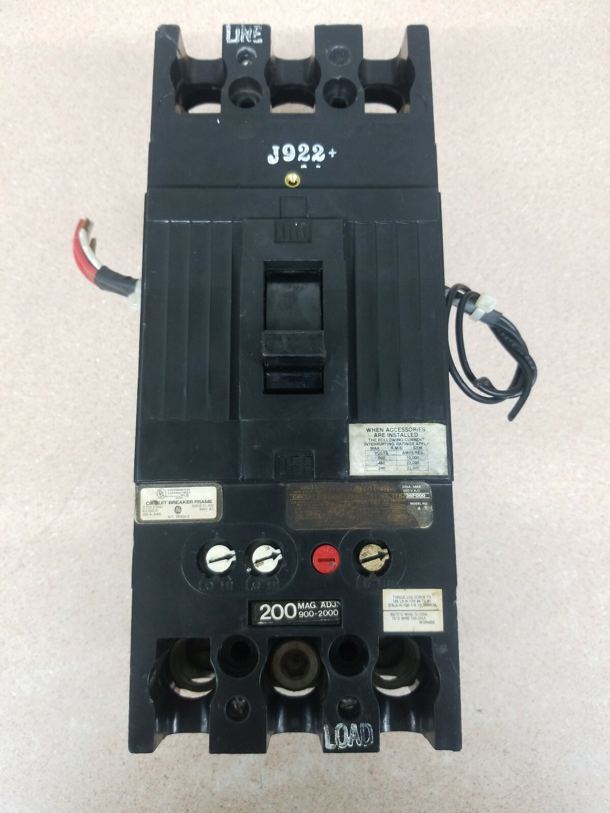 CHIPPED GE TFK236F000 Shunt Trip Circuit Breaker 200A | eBay