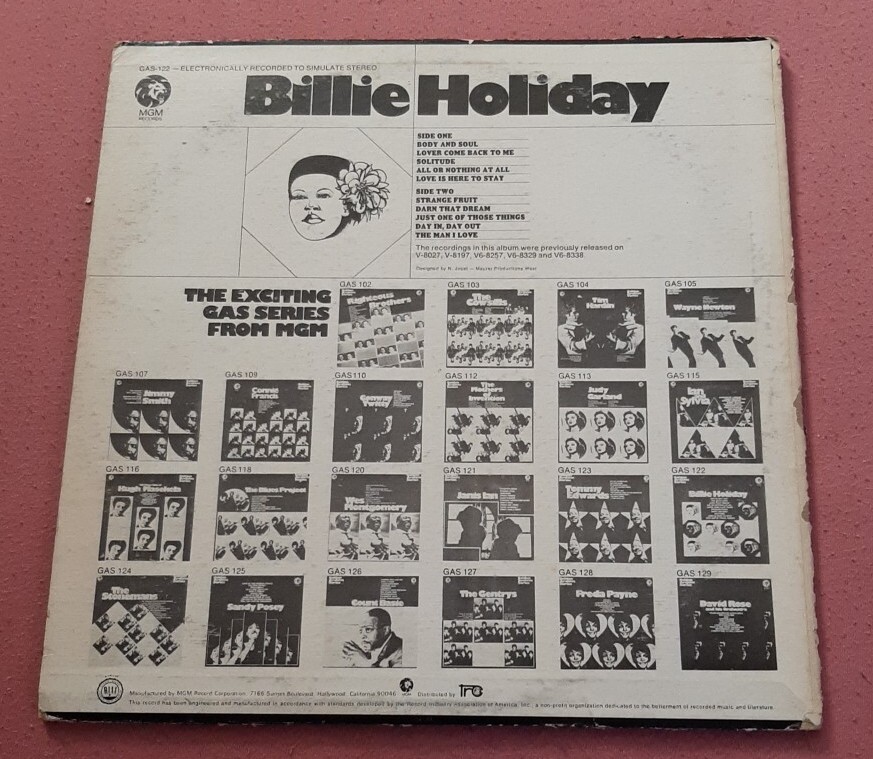 Billie Holiday self titled LP MGM GAS-122 vg+ | eBay