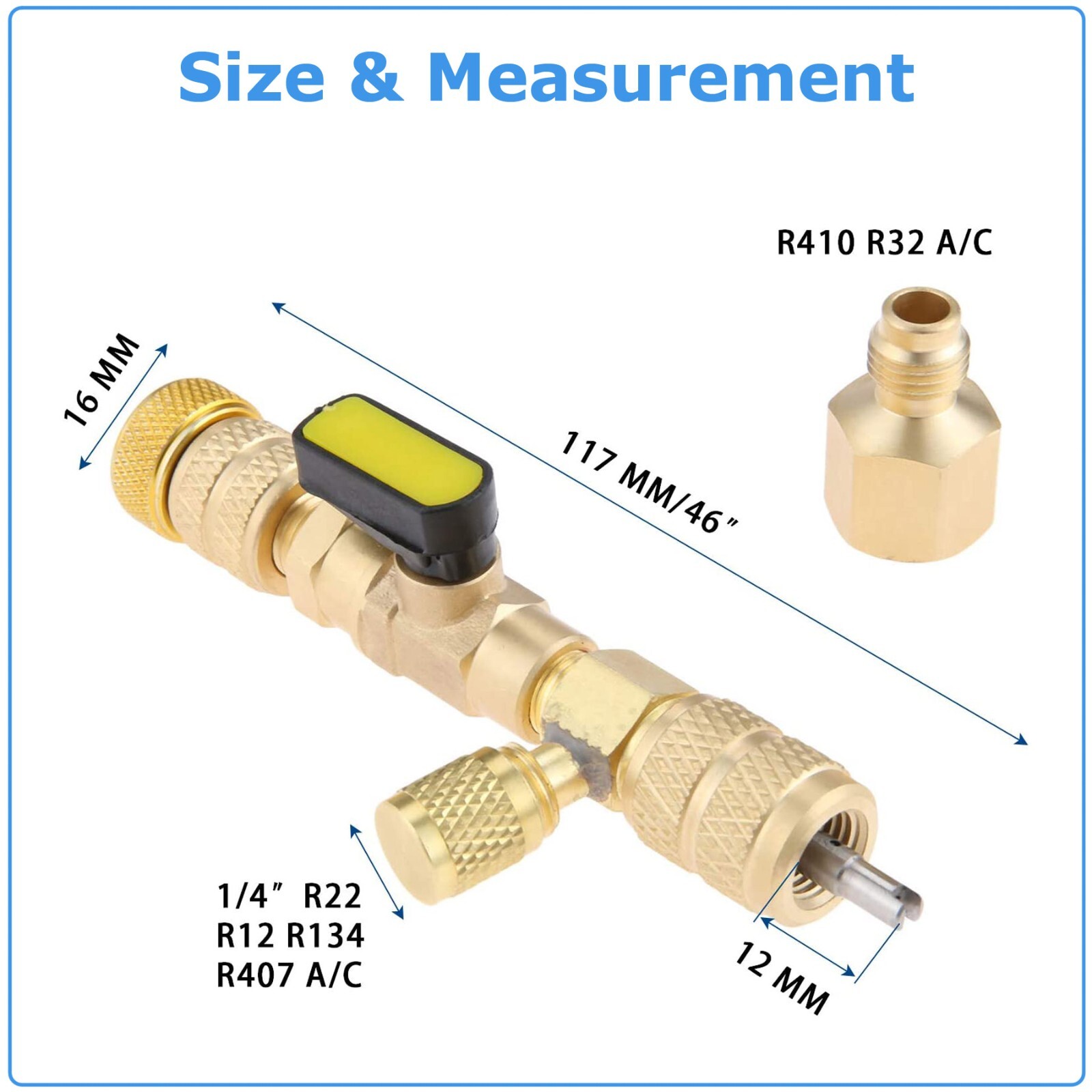 HVAC Tool AC Schrader Valve Core Remover Dual Size 1/4 and 5/16 Port ...